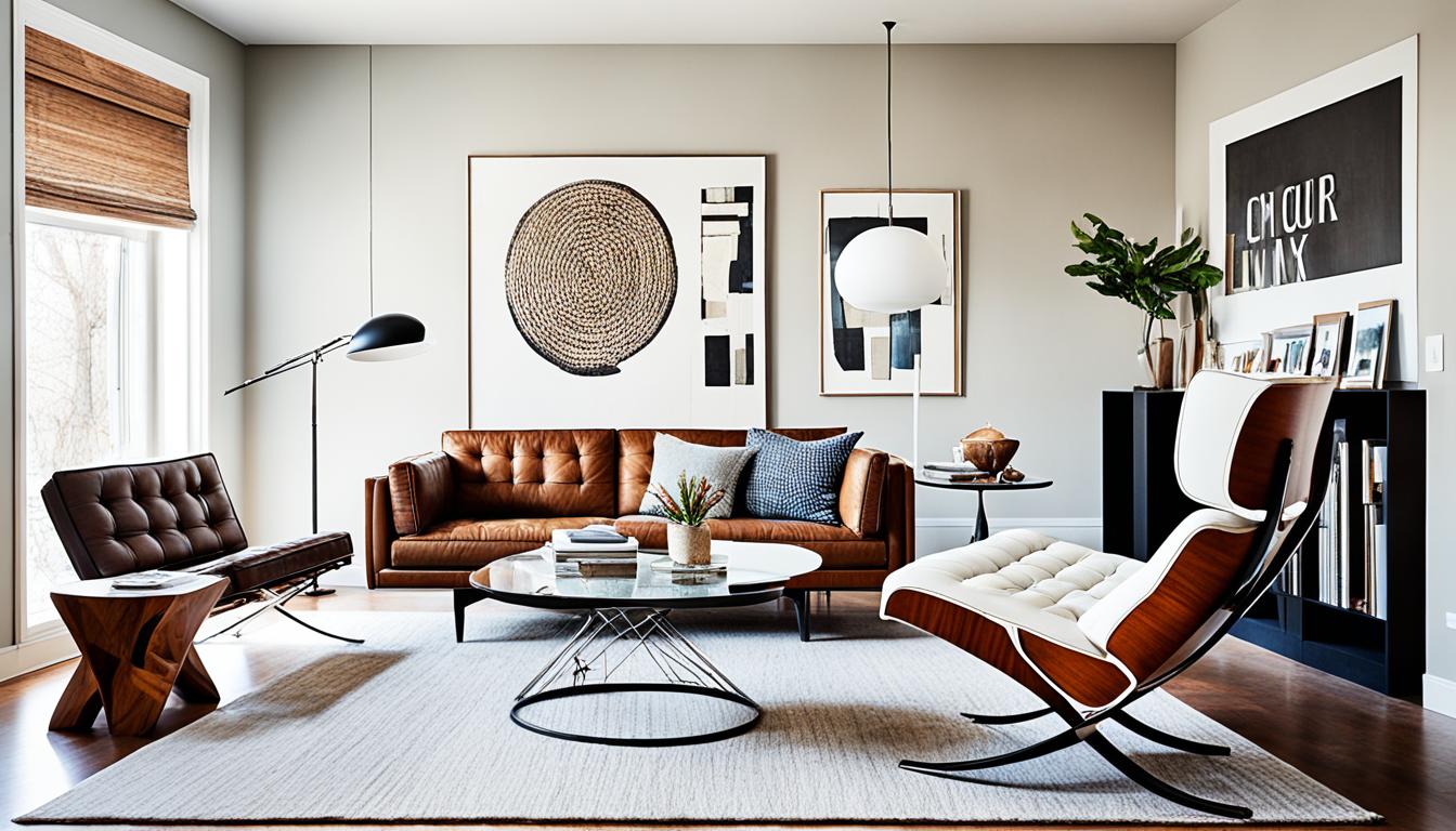 Mid Century Decor With Barcelona Chair
